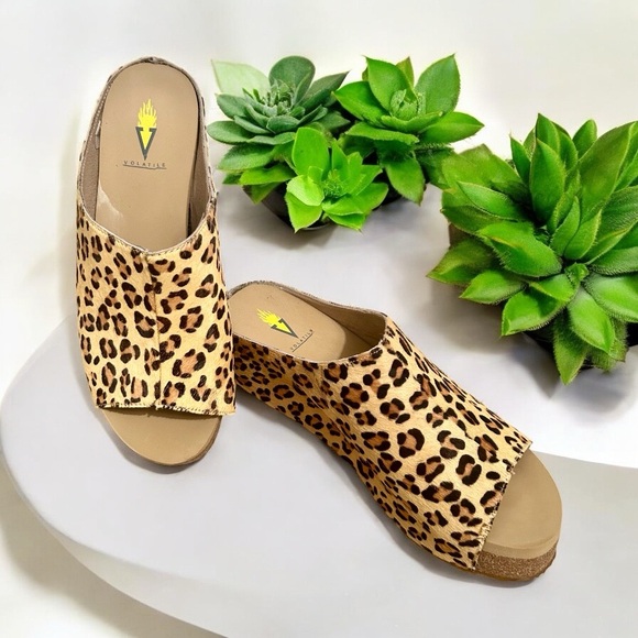 Volatile | Shoes | Volatile Leather Wedge Leopard Print Womens Shoes ...